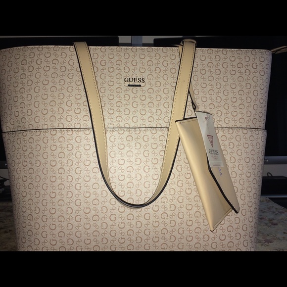 Guess | Bags | Beige Guess Purse Large Bag Brand New With Tags | Poshmark